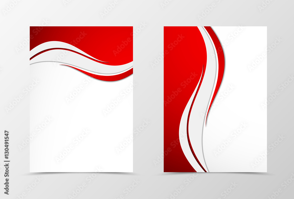 Front and back wave flyer template design Stock Vector | Adobe Stock