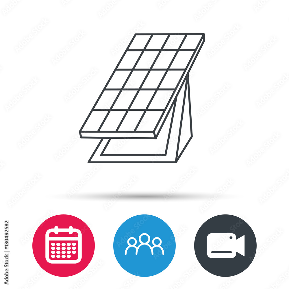 Solar collector icon. Sunlight energy generation sign. Innovation ...