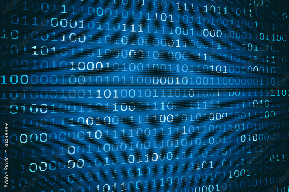 Digital Binary Data On Computer Screen Stock Illustration | Adobe Stock