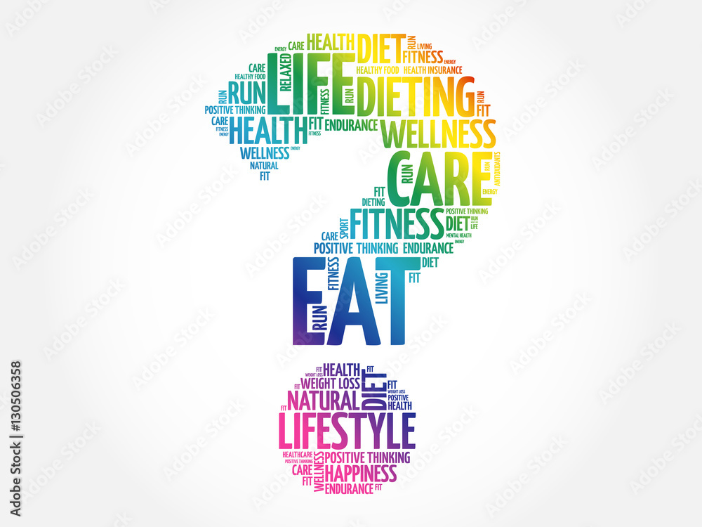 Question mark word cloud, fitness, sport, health concept Stock Vector ...