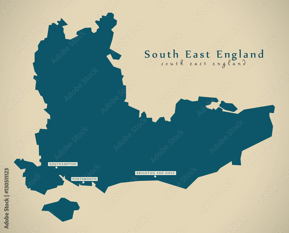 Modern Map - South East England UK Illustration Stock Illustration ...