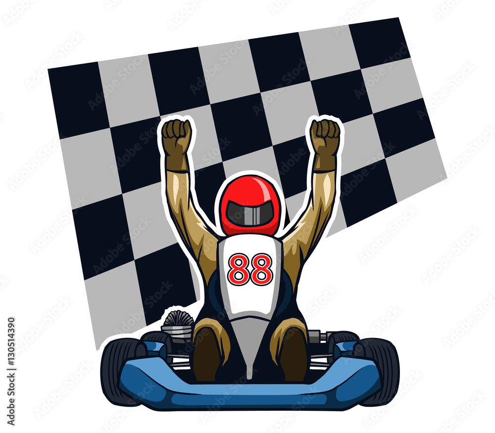 Vettoriale Stock Vector illustration for go kart race theme | Adobe Stock