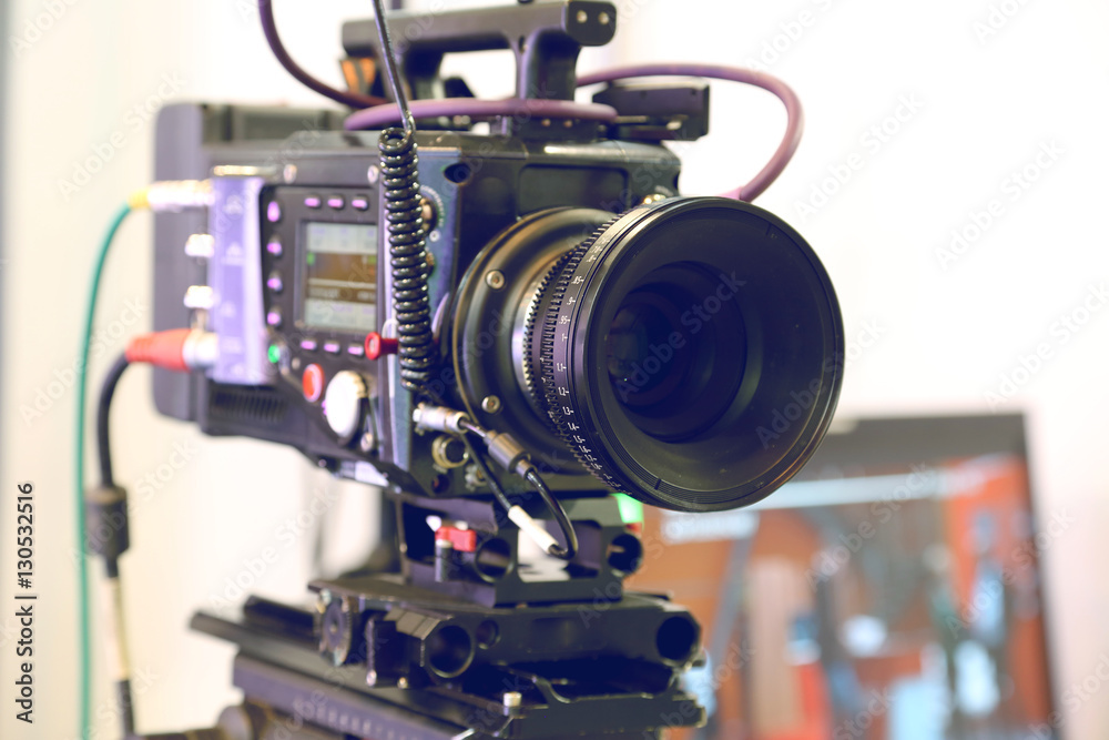 Video camera while filming Stock-Foto | Adobe Stock