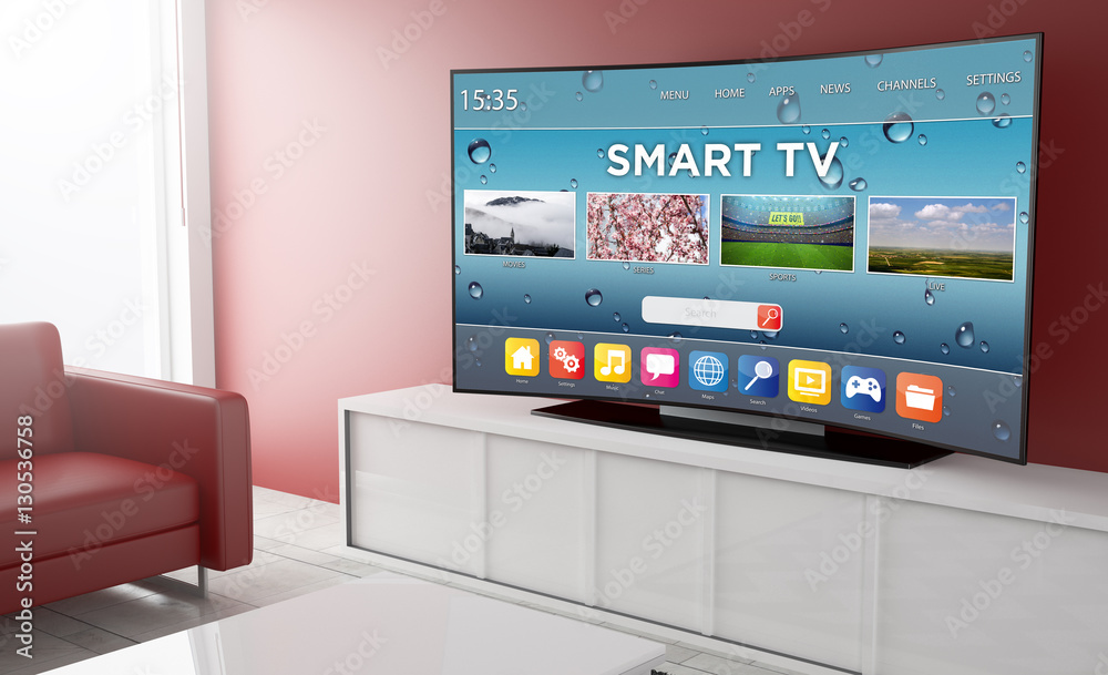 curved television smart tv Stock Illustration | Adobe Stock