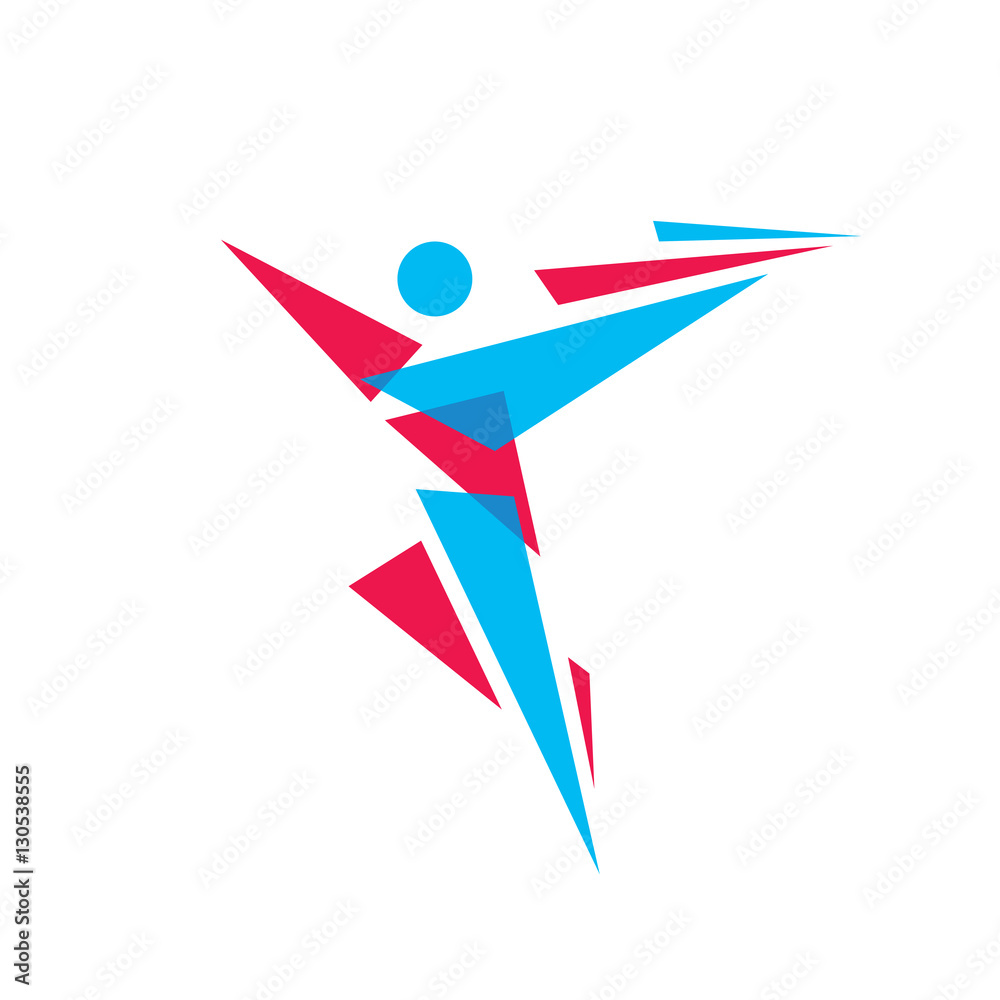 Human character abstract figure - vector logo template concept ...