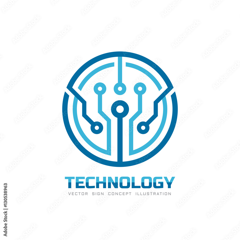 Technology - vector logo template for corporate identity. Abstract chip ...