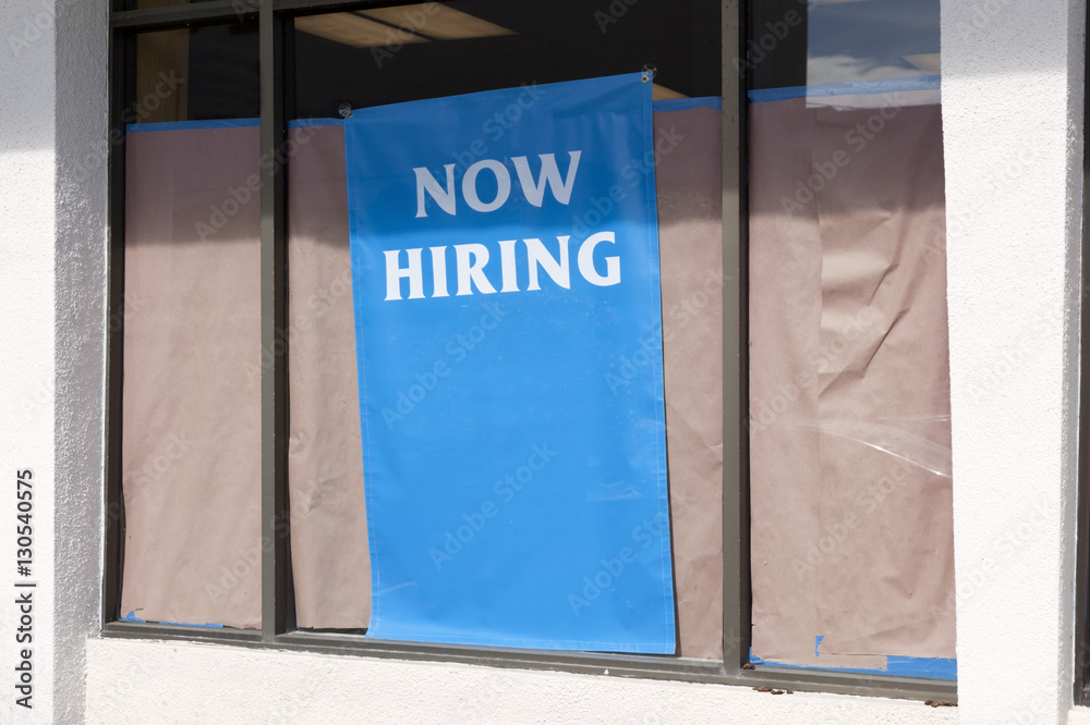 Now Hiring Sign In Window