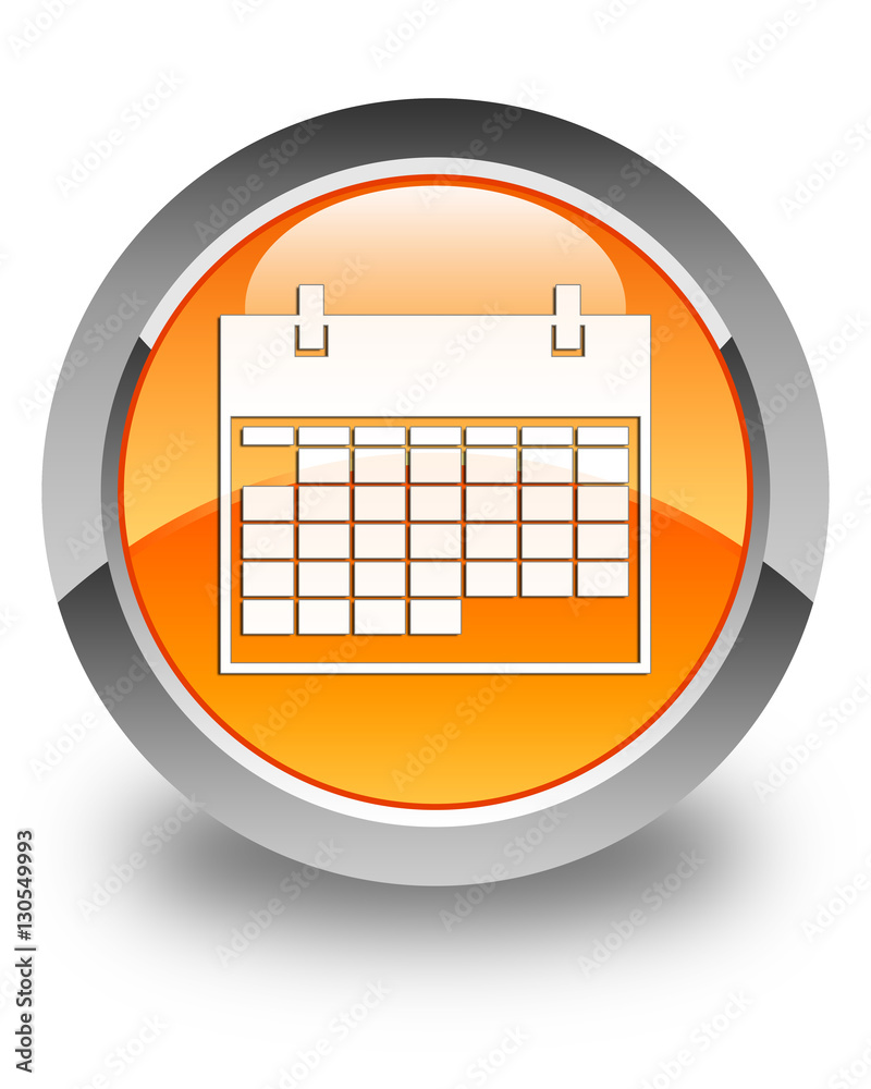 Calendar icon glossy orange round button 2 Stock Illustration | Adobe Stock