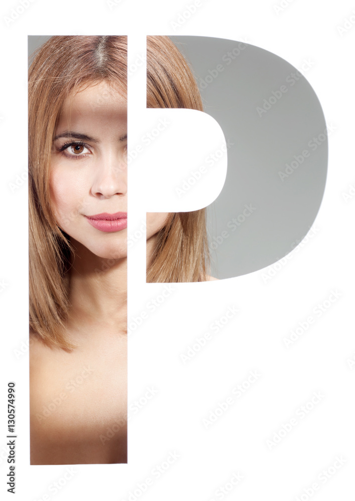 letter "P" female portrait Stock-Foto | Adobe Stock