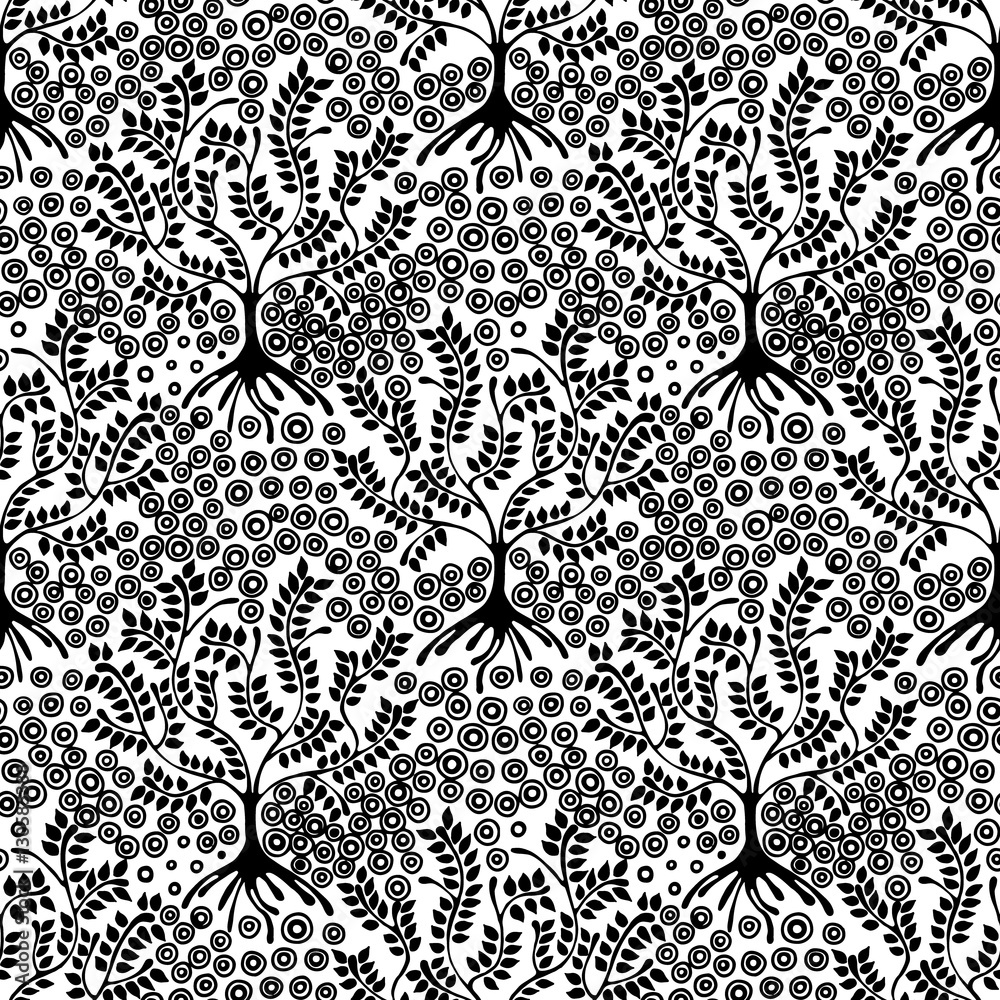 Seamless pattern, vector hand drawn repeating illustration, decorative ...