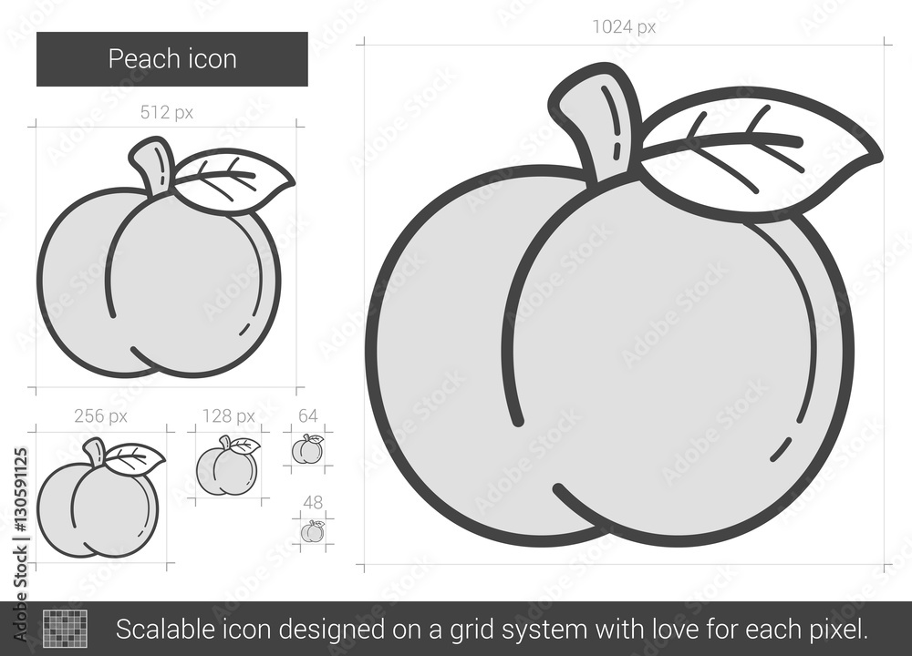 Peach line icon. Stock Vector | Adobe Stock