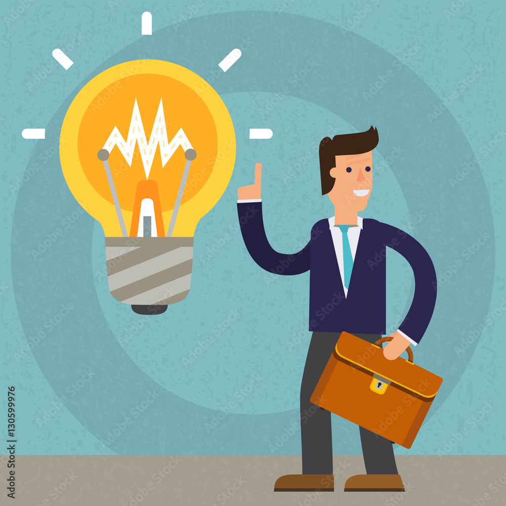 New idea vector cartoon illustration Stock Vector | Adobe Stock