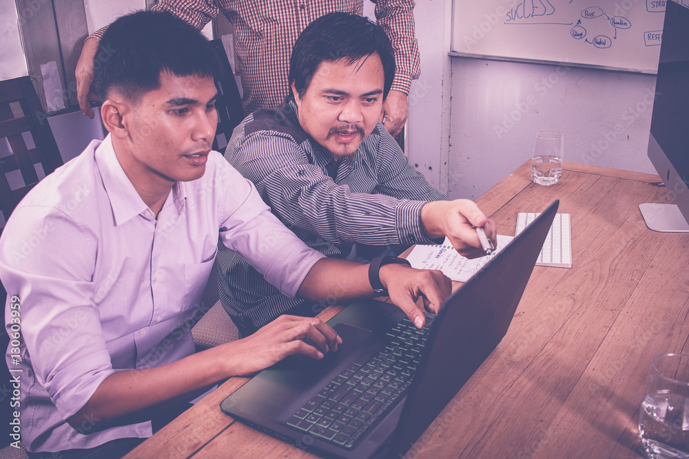 Team work process. Business crew working with new startup projec Stock ...