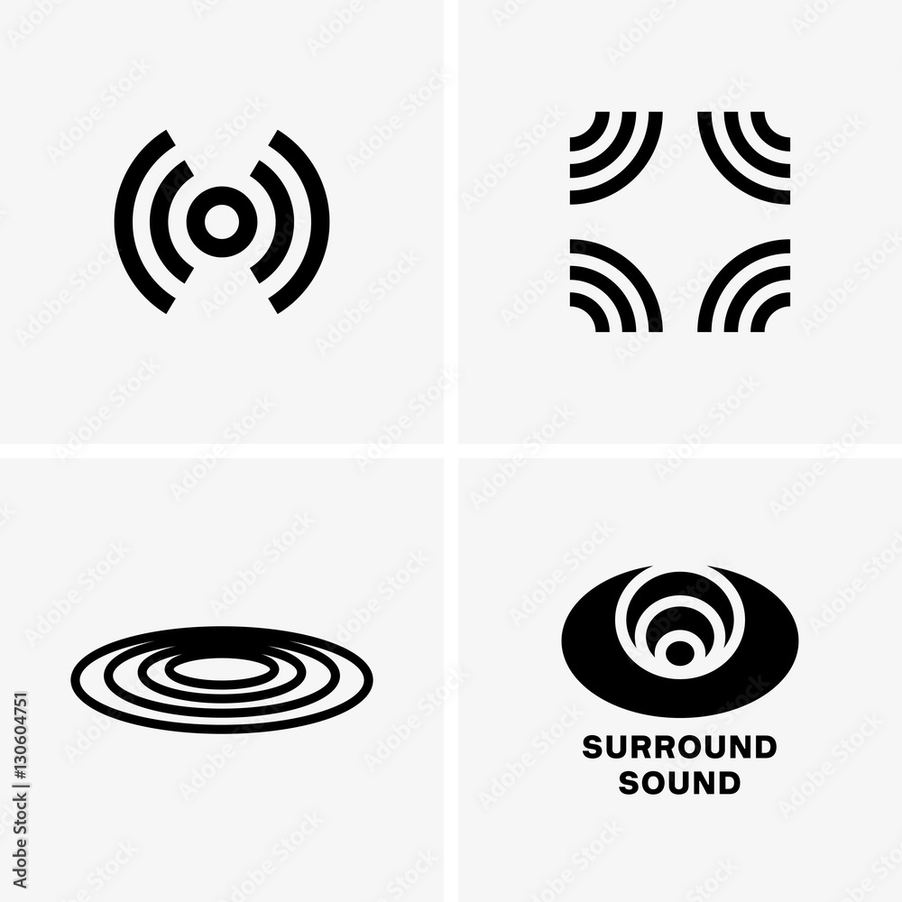 Surround sound symbols Stock Illustration | Adobe Stock
