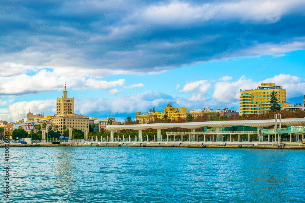 paseo del muelle dos promenade in spanish city malaga which stretches ...