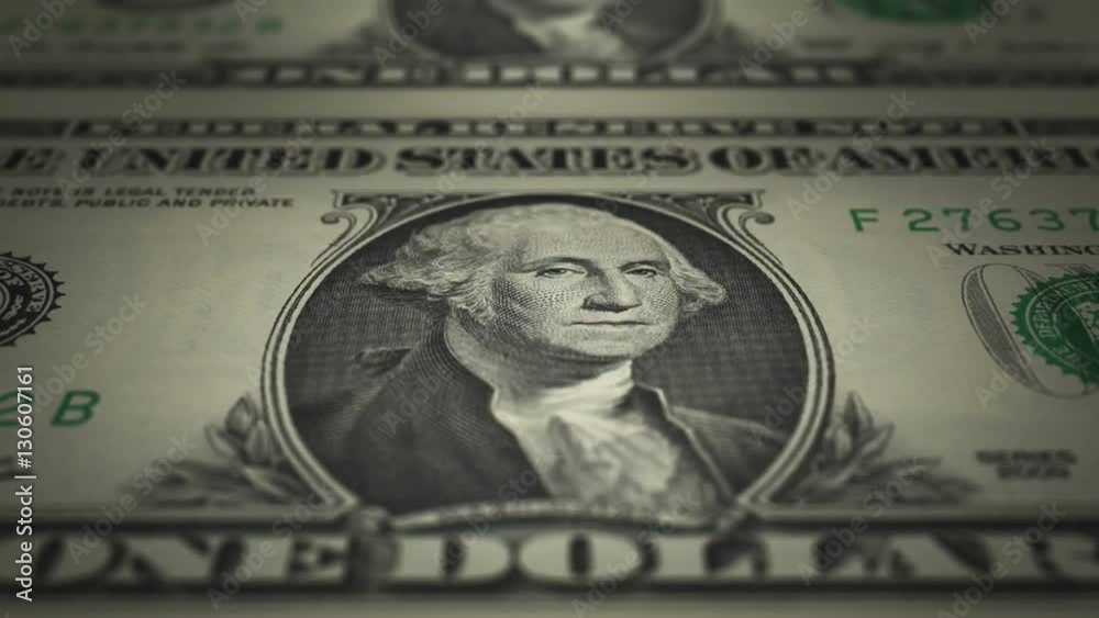 One Dollar Bill Printing Press (25fps). An uncut crisp sheet of U.S. $1 ...