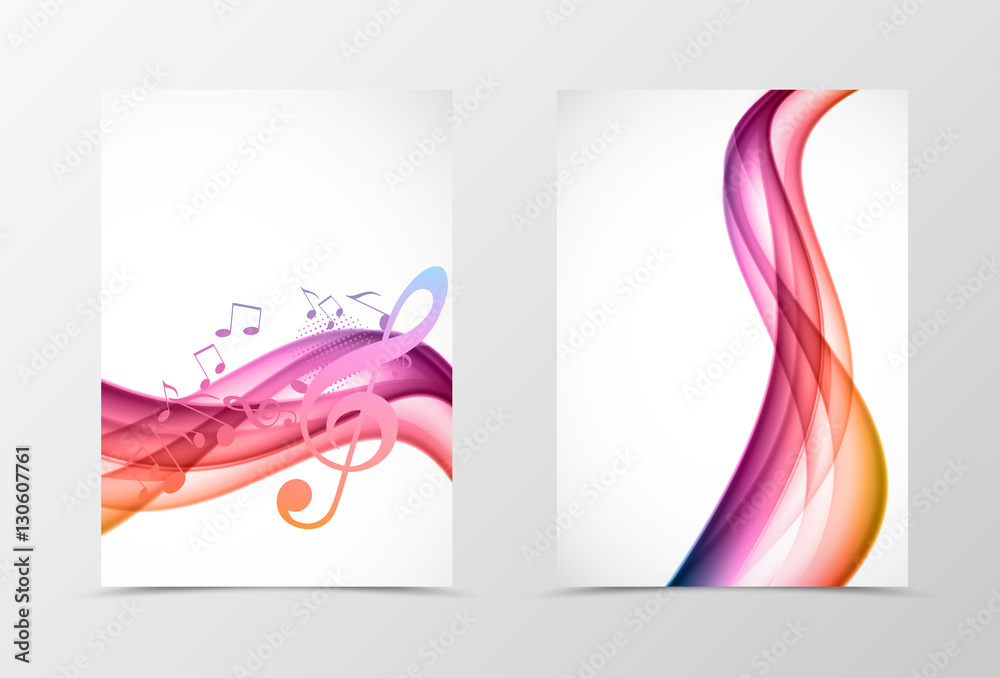 Front and back wave flyer template design Stock Vector | Adobe Stock