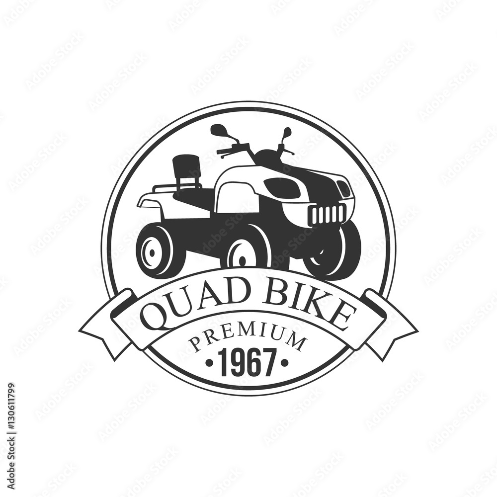 Quad Bike Premium Label Design Black And White Template With Text For ...