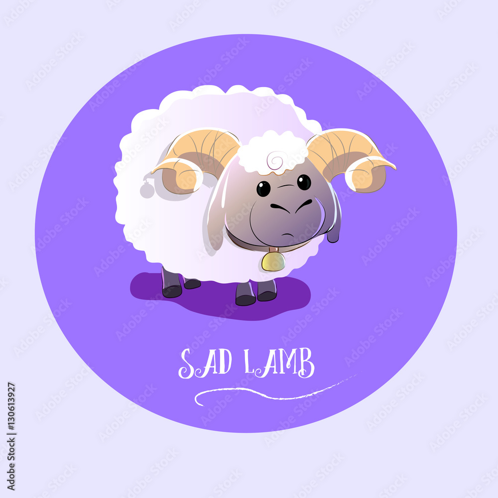 sad lamb on isolated background Stock-Vektorgrafik | Adobe Stock