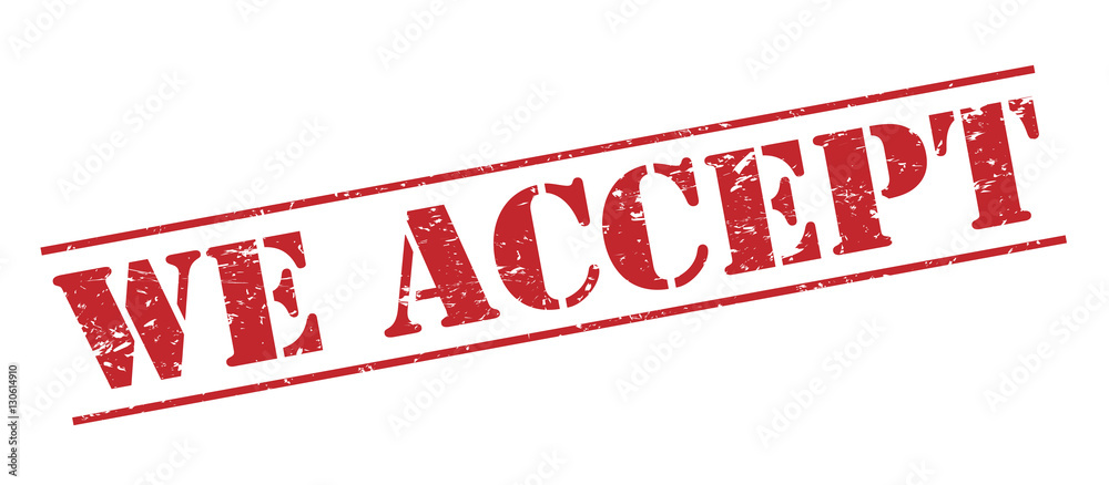 we accept red stamp on white background Stock Illustration | Adobe Stock