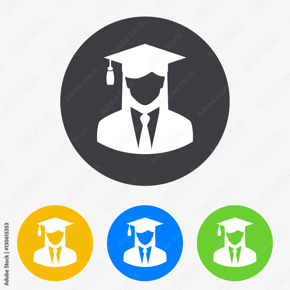 Icono plano silueta graduada en circulo varios colores Stock Vector ...