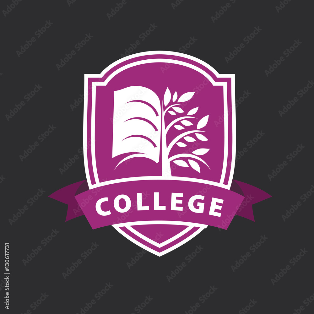vector logo college Stock Vector | Adobe Stock