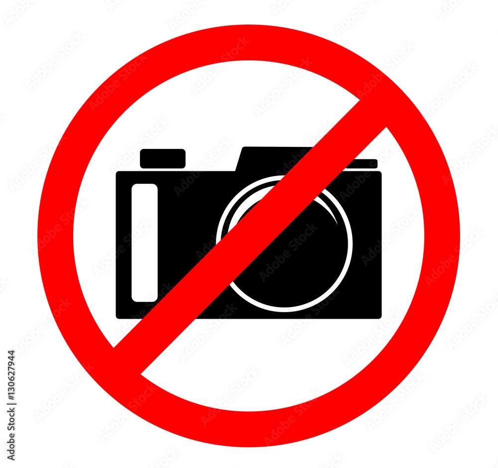 Cameras prohibited sign. No photography sign isolated on white ...