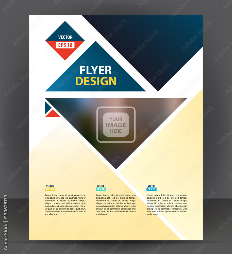 Flyer brochure, cover layout design print template, pamphlet vector ...