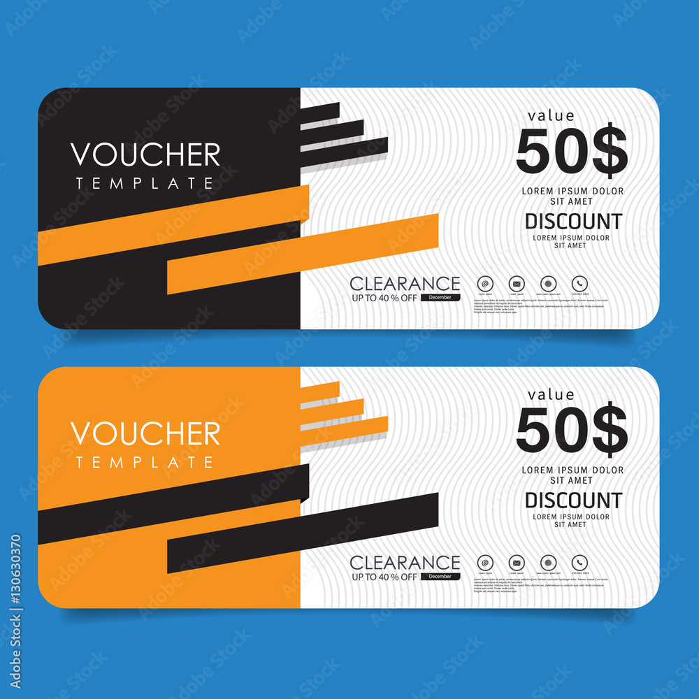 Gift voucher template, Background design coupon Vector illustration ...