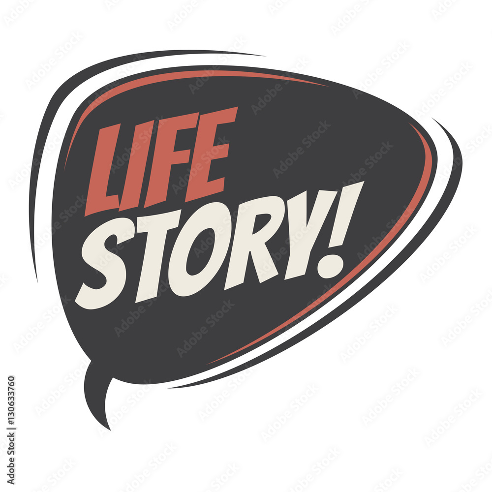 life story retro speech balloon Stock-Vektorgrafik | Adobe Stock