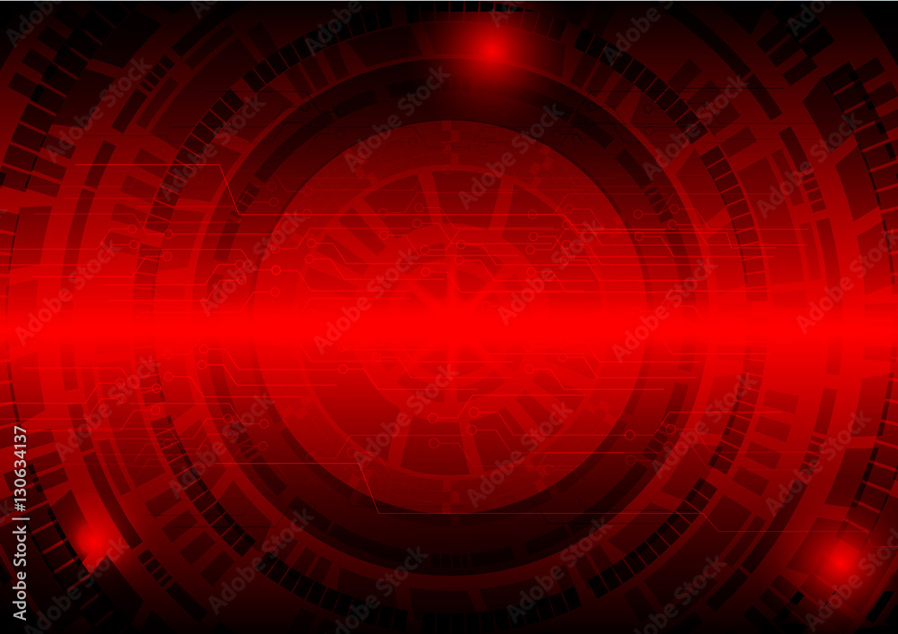 Technology Wheel Circle Concept red background Vector design Stock ...