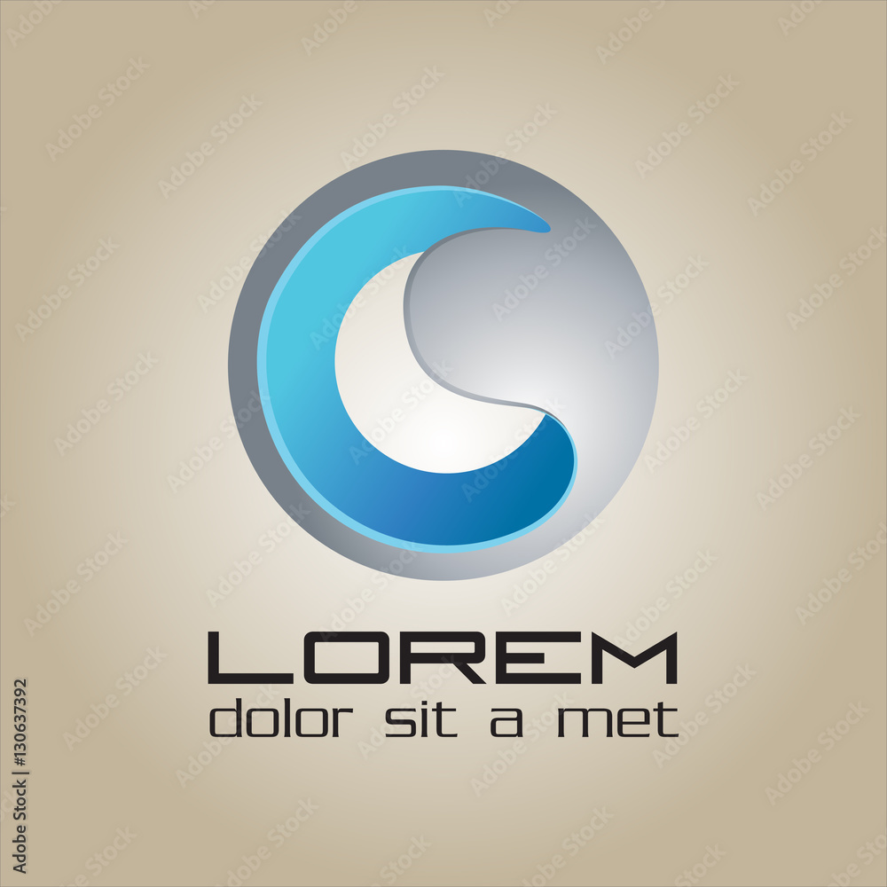 abstract letter c 3d logo Stock Vector | Adobe Stock