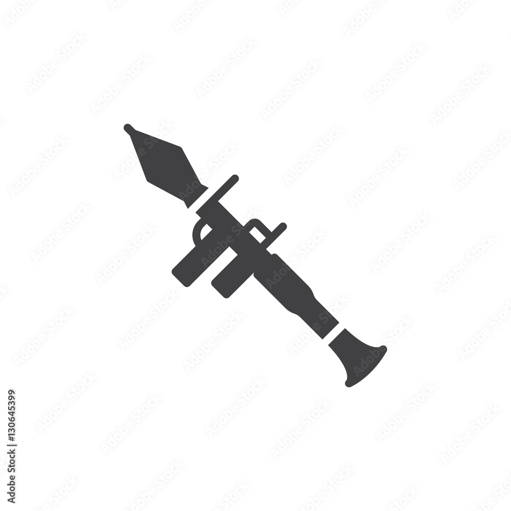 Rocket propelled grenade launcher, RPG icon vector, filled flat sign ...