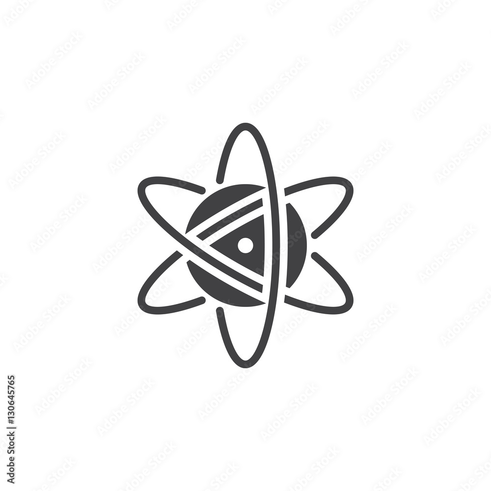 Atom icon vector, filled flat sign, solid pictogram isolated on white ...