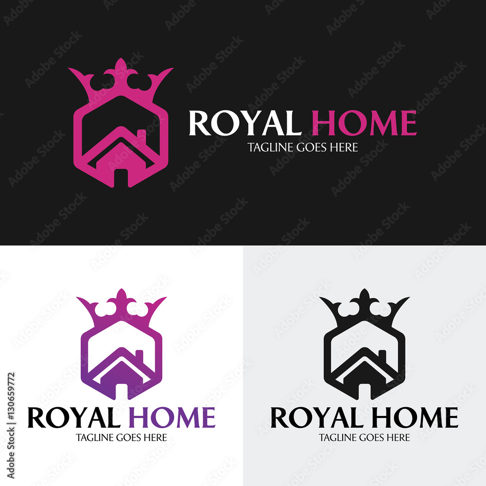Royal home logo design template ,House logo design concept ,Vector ...