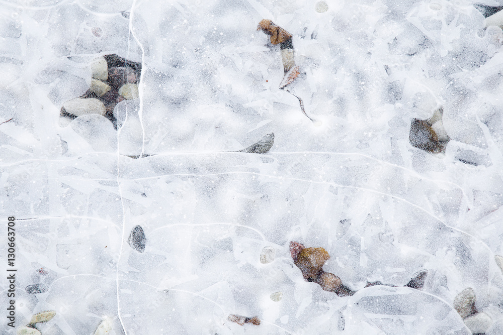 Looks like blurry ice on the water surface and melting process created ...