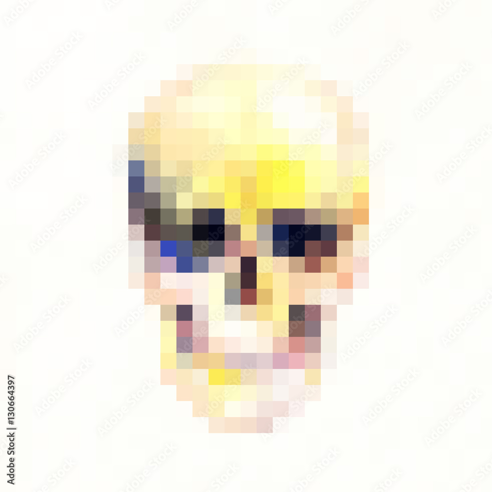 skull pixel art Stock Illustration | Adobe Stock