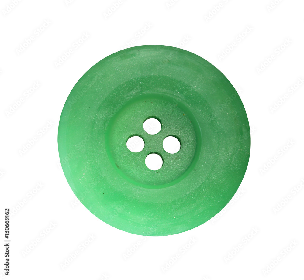 Detail of the green button on white background Stock Photo | Adobe Stock