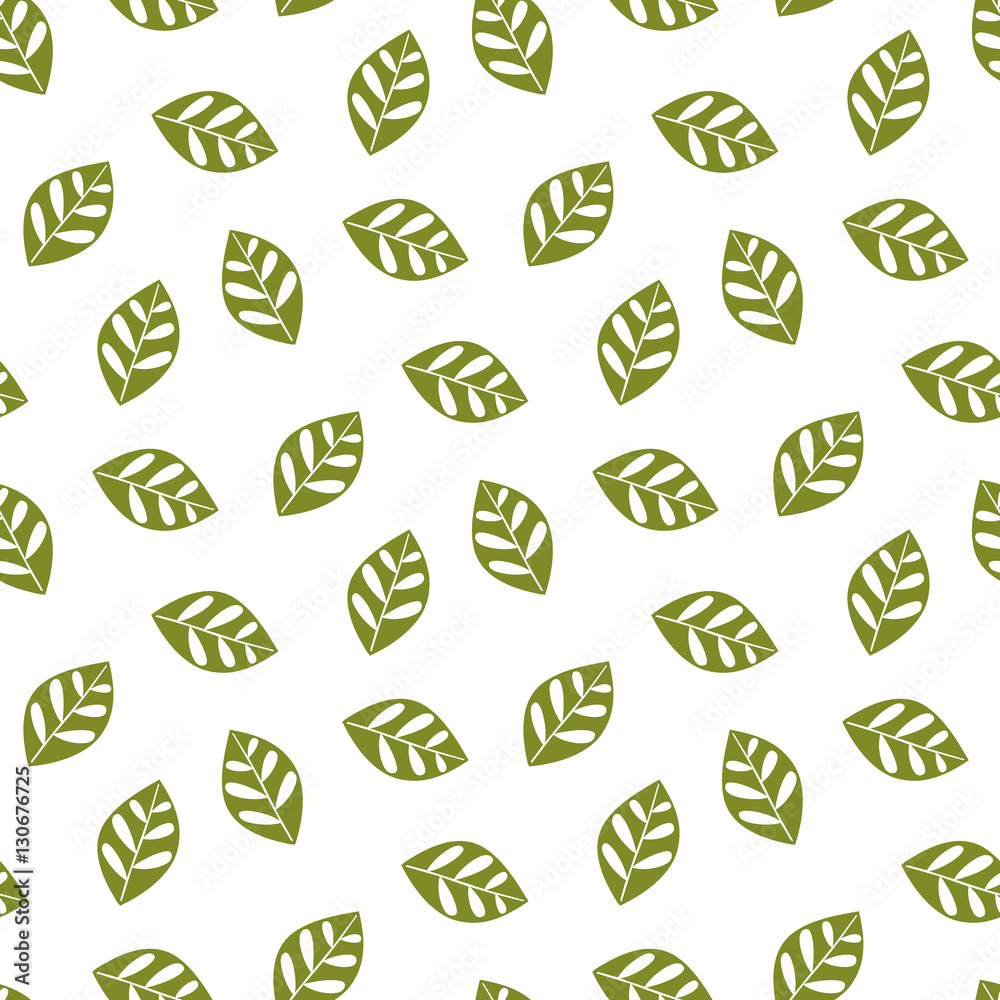 seamless leaf pattern and background vector illustration Stock Vector ...