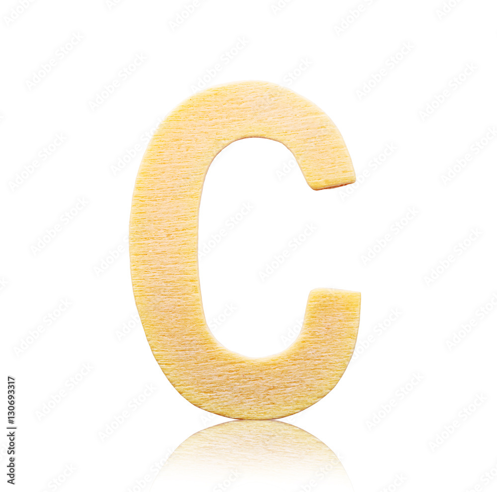 Single capital block wooden letter C isolated. Stock Photo | Adobe Stock