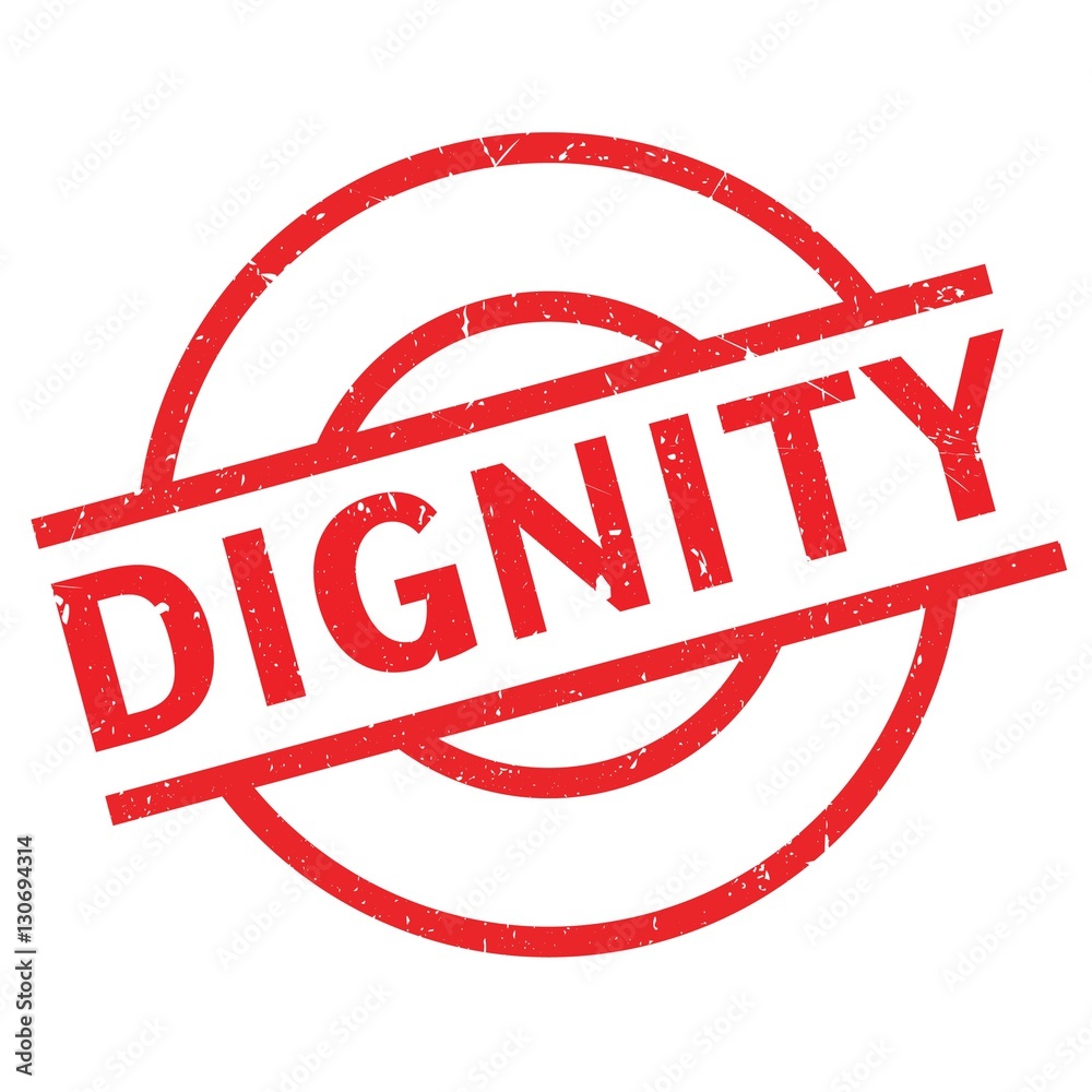 Dignity rubber stamp. Grunge design with dust scratches. Effects can be ...