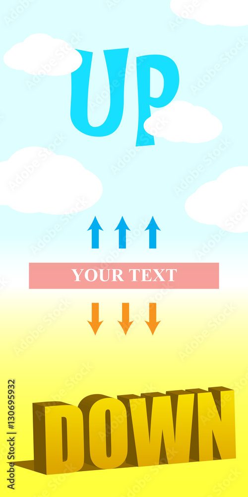 vector illustration of words up and down with background Stock Vector ...