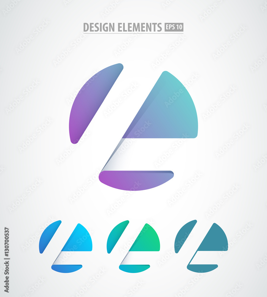 Vector abstract letter L logo icon. Modern design elements isolated on ...