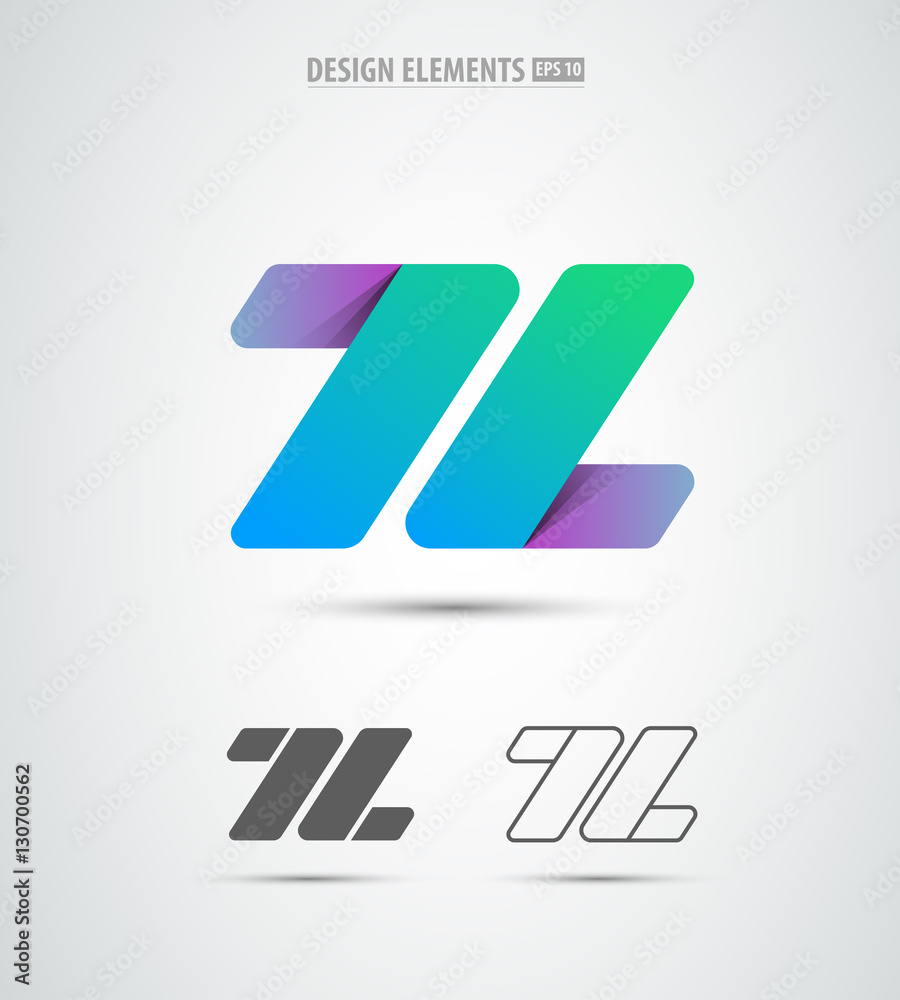 L company vector sign and logo design. Vector abstract design elements ...