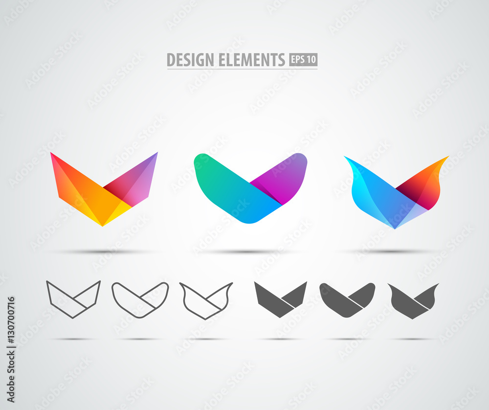 V company vector logo sign and symbol design. Vector abstract design ...