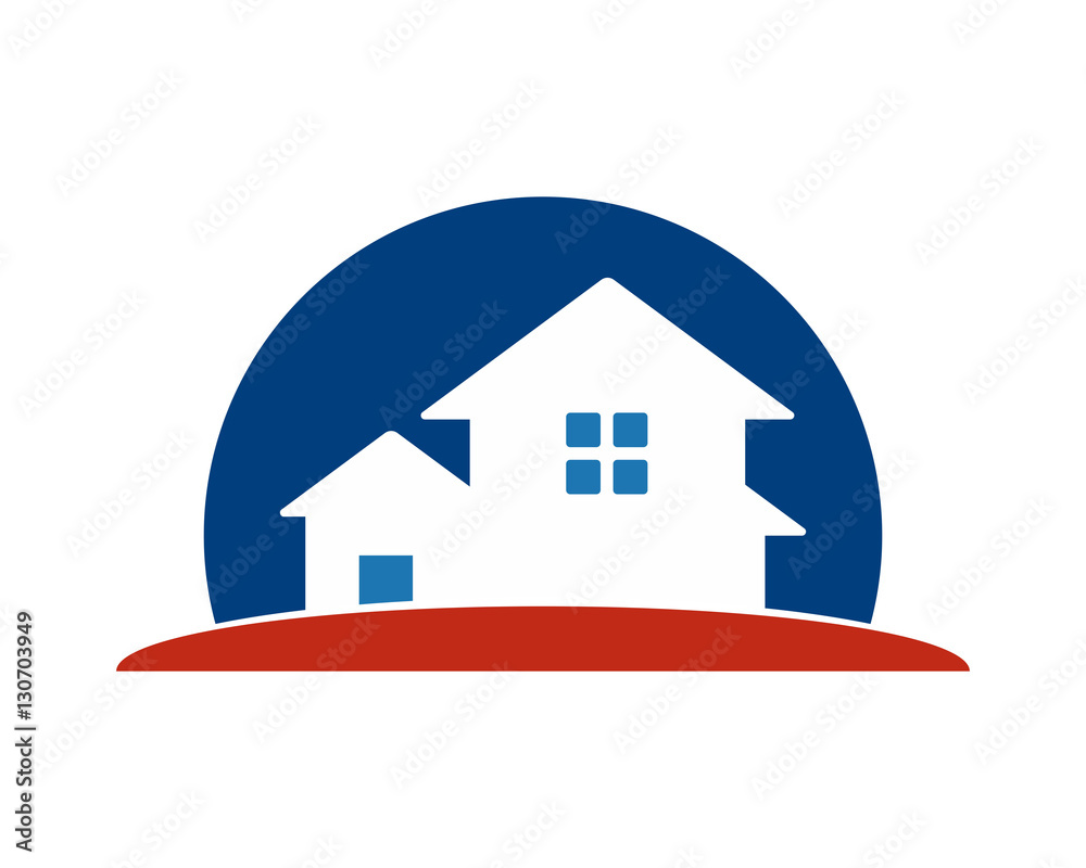 blue roof house icon Stock Vector | Adobe Stock