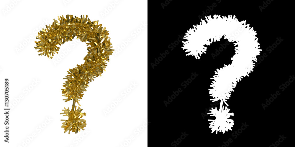Question Mark Symbol Christmas Tinsel with Alpha Mask Channel for ...