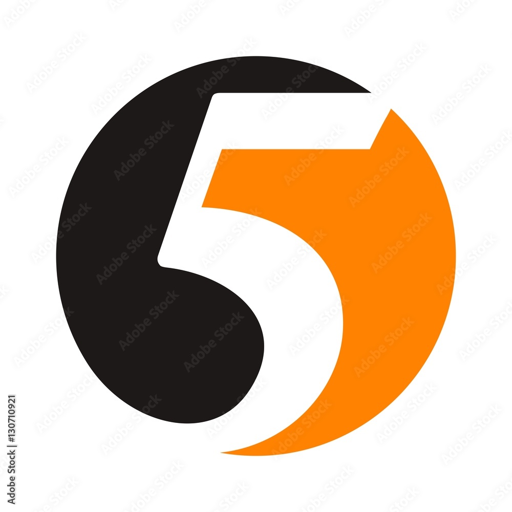 five logo. 5 logo template. vector icon. Stock Vector | Adobe Stock