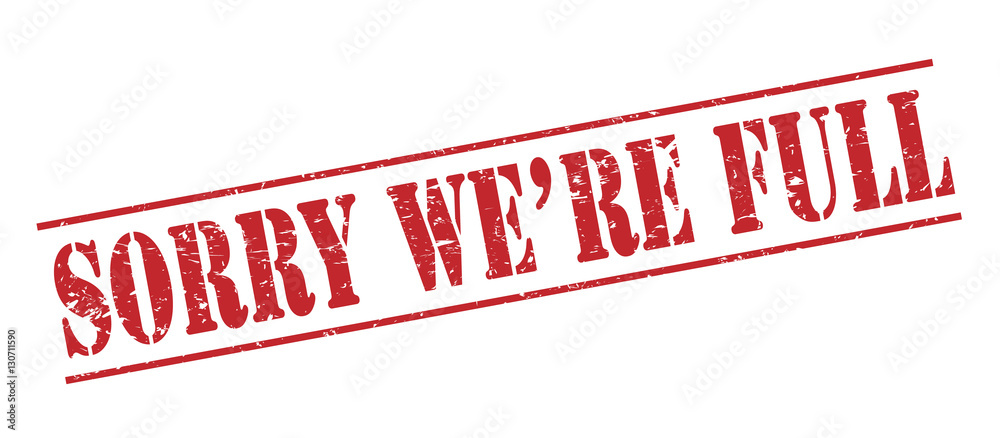 sorry we are full red stamp on white background Stock Illustration ...