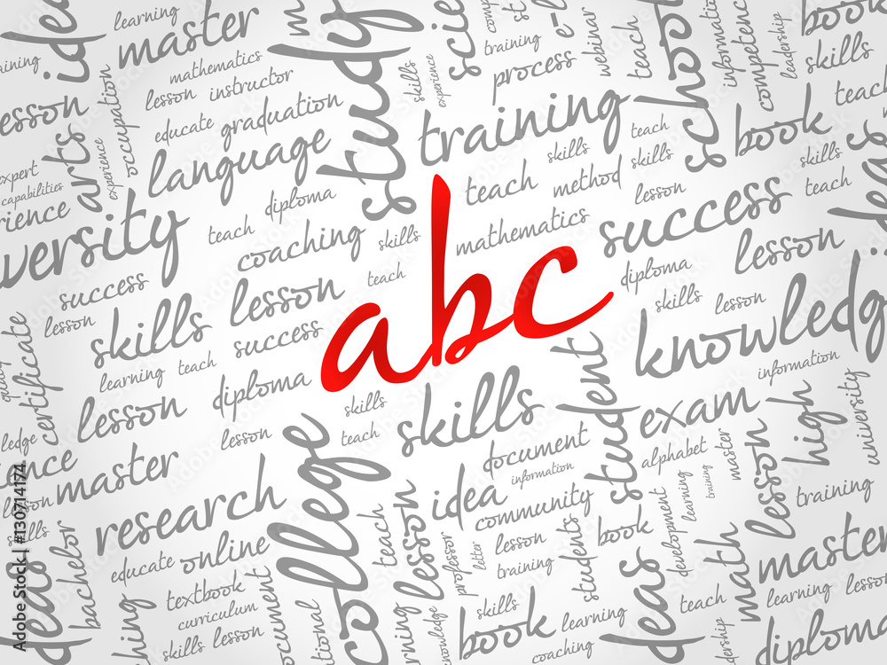 ABC word cloud collage, education concept background Stock Vector ...